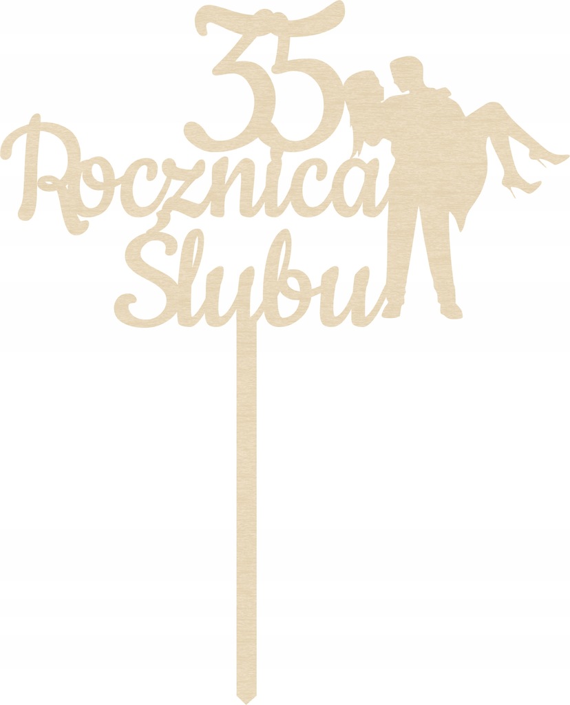 TOPPER NA TORT 35 ROCZNICA ŚLUBU MIŁOŚĆ DEKORACJA - 13698946616 - oficjalne archiwum Allegro