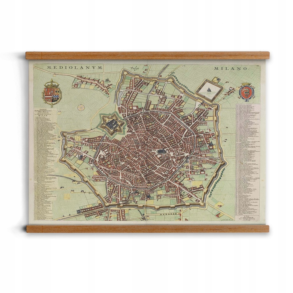 plakat z ramką Włochy mapa A2 vintage do salonu - 11350416025 ...