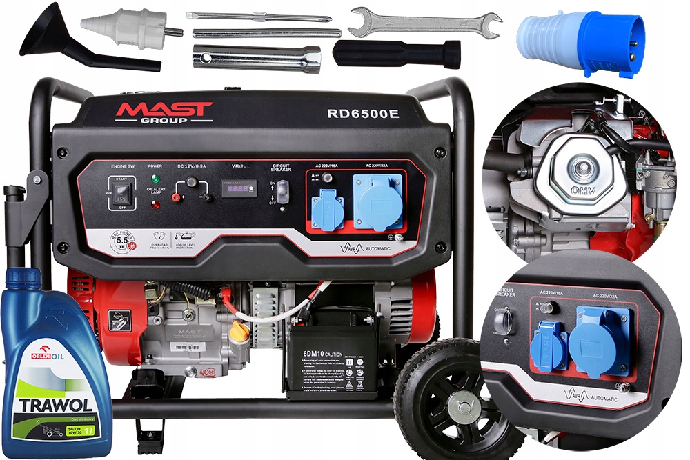 GENERATOR AGREGAT PRĄDOTWÓRCZY PRĄDU 6500 AVR OLEJ - 13719588920 ...