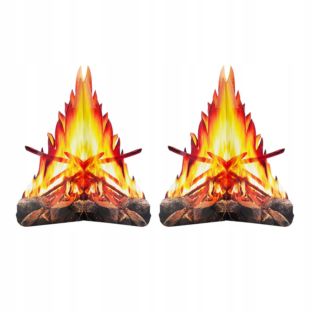 Cardboard Party Flame Faux Fireplace Prop 2 Pcs - 14274895063 ...