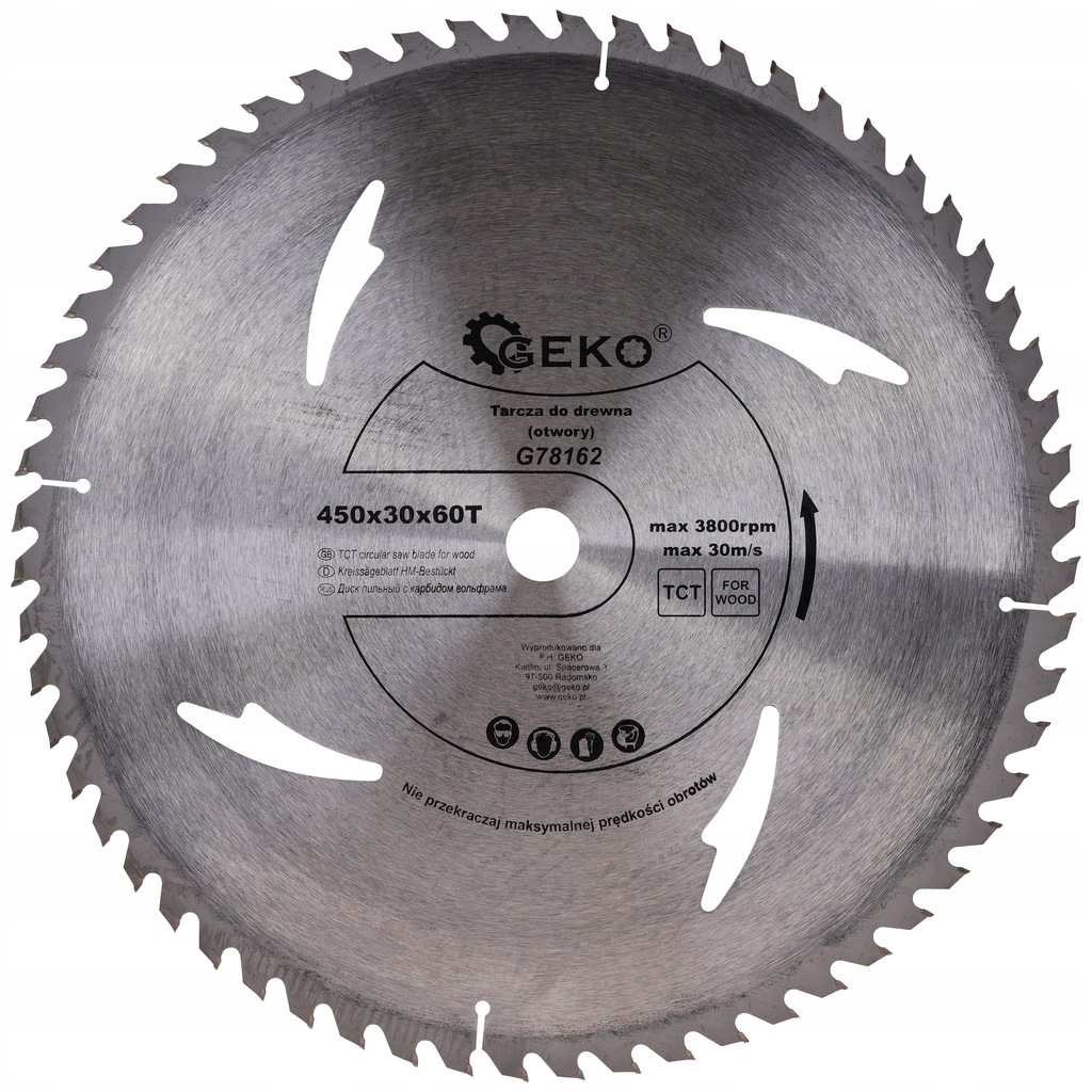 TARCZA WIDIOWA DO DREWNA PIŁA TNĄCA 450x30 /60T - 11919569054 - oficjalne archiwum Allegro