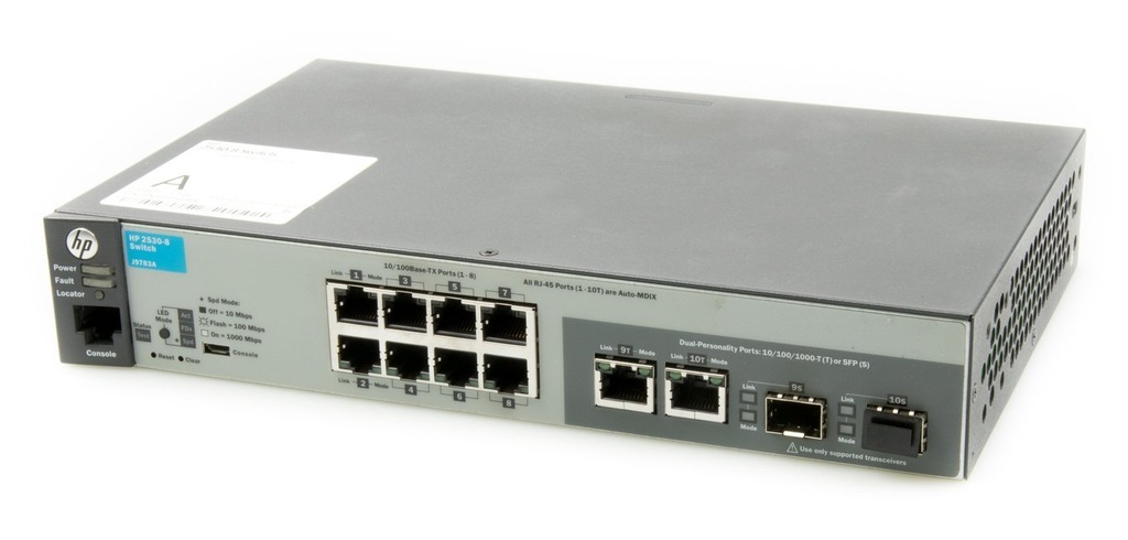 Switch HP 2530-8 J9783A 8x 10/100 RJ45 SFP - 11139784395 - oficjalne ...