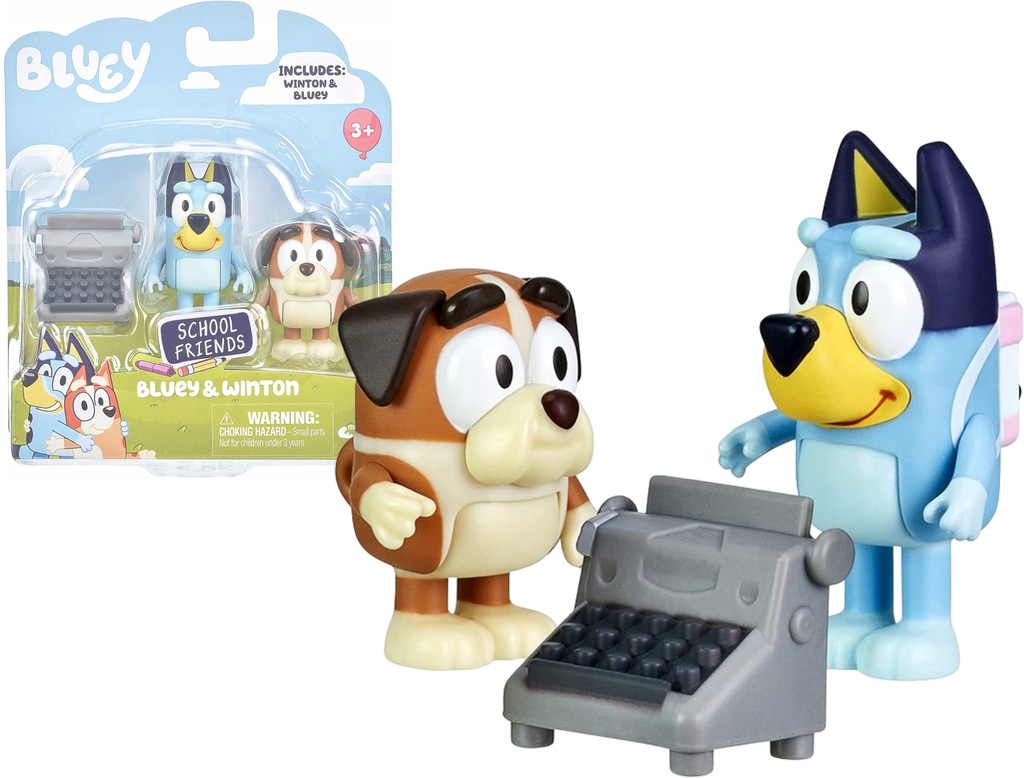 BLUEY WINTON 2 FIGURKI MASZYNA PISANIA PRZYJACIELE - 12626514651 ...