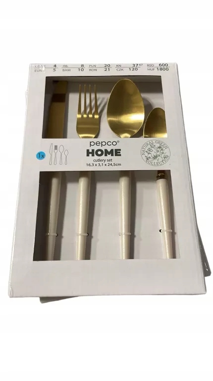 PEPCO HOME SZTUĆCE ZŁOTO BIAŁE - 14905327697 - oficjalne archiwum Allegro
