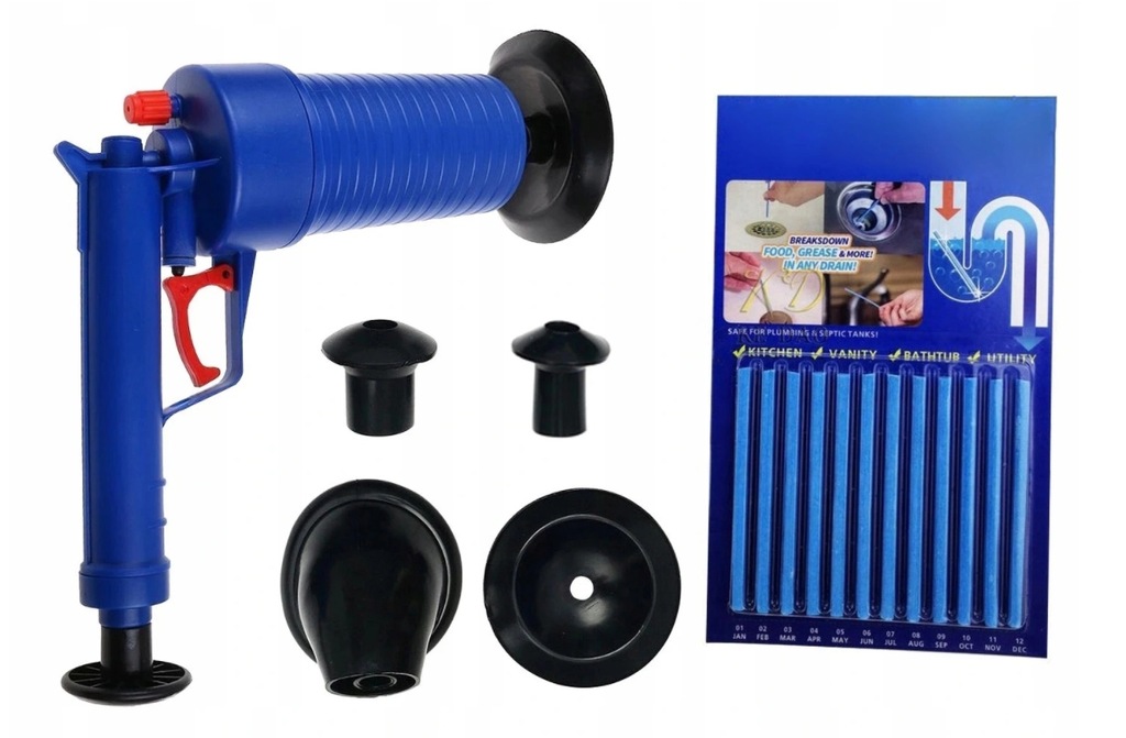 PISTOLET DO UDRAŻNIANIA RUR PRZEPYCHACZ + PATYCZKI - 11481295447 ...