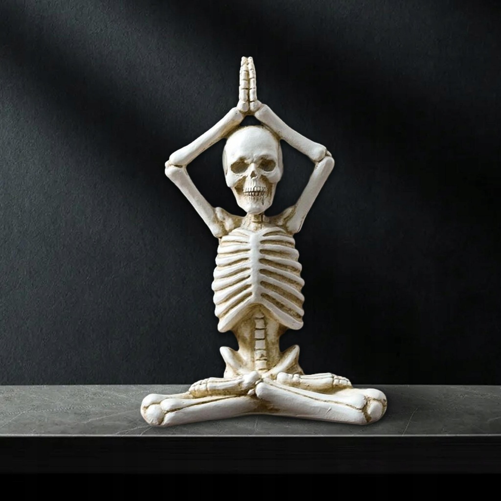Resin Yoga Statue Skeleton Figurine Meditation Sculpture for White ...