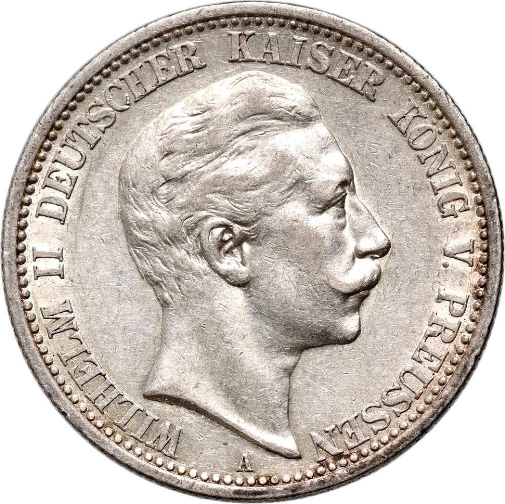 Niemcy, Prusy, Wilhelm II, 2 marki 1908 A - 16777858287 - oficjalne archiwum Allegro