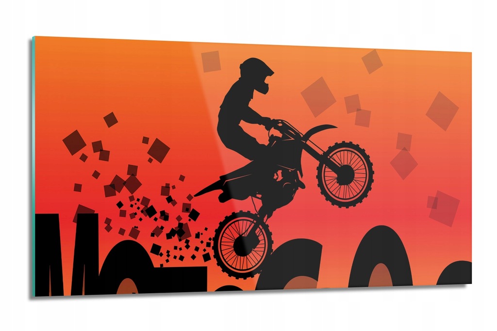 płyta szklana Rysunek motocross na ścianę 120x60 - 10771333623 ...