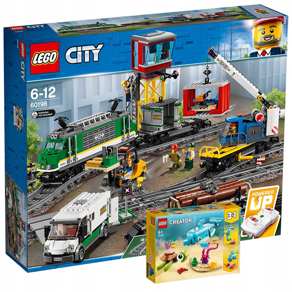 LEGO City Pociąg towarowy 60198 +delfinek - 12129028806 - oficjalne ...