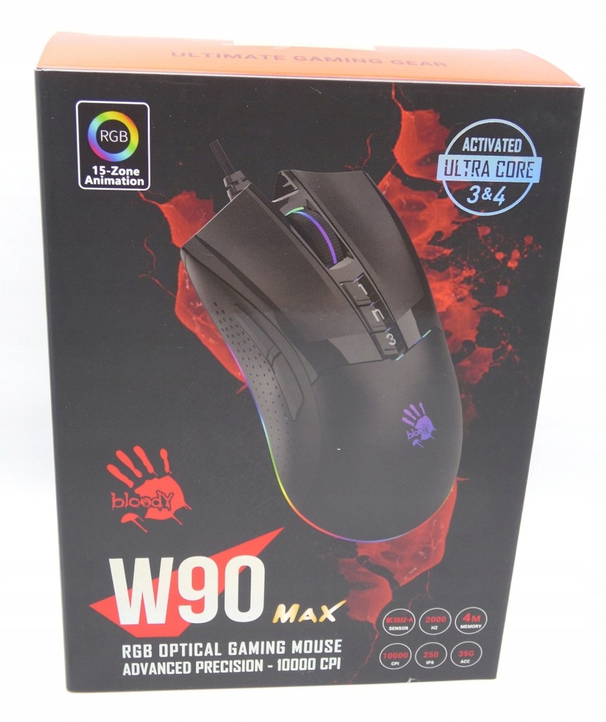 Mysz gamingowa A4tech Bloody W90 MAX czarna RGB - 12482344530 ...