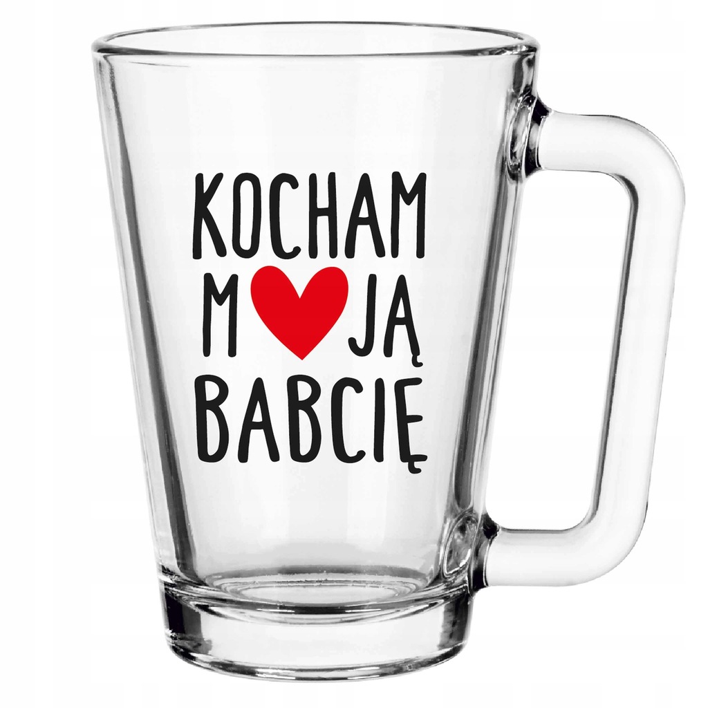 Duży szklany kubek prezent dla BABCI na imieniny - 11977190999 - oficjalne archiwum Allegro