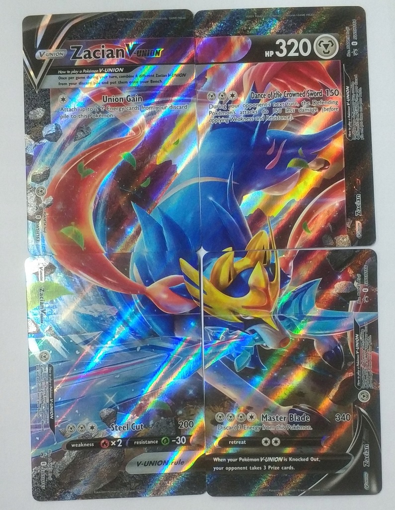 Pokemon TCG: Zacian V-Union Set - komplet 4 kart - 13417595332 - oficjalne archiwum Allegro