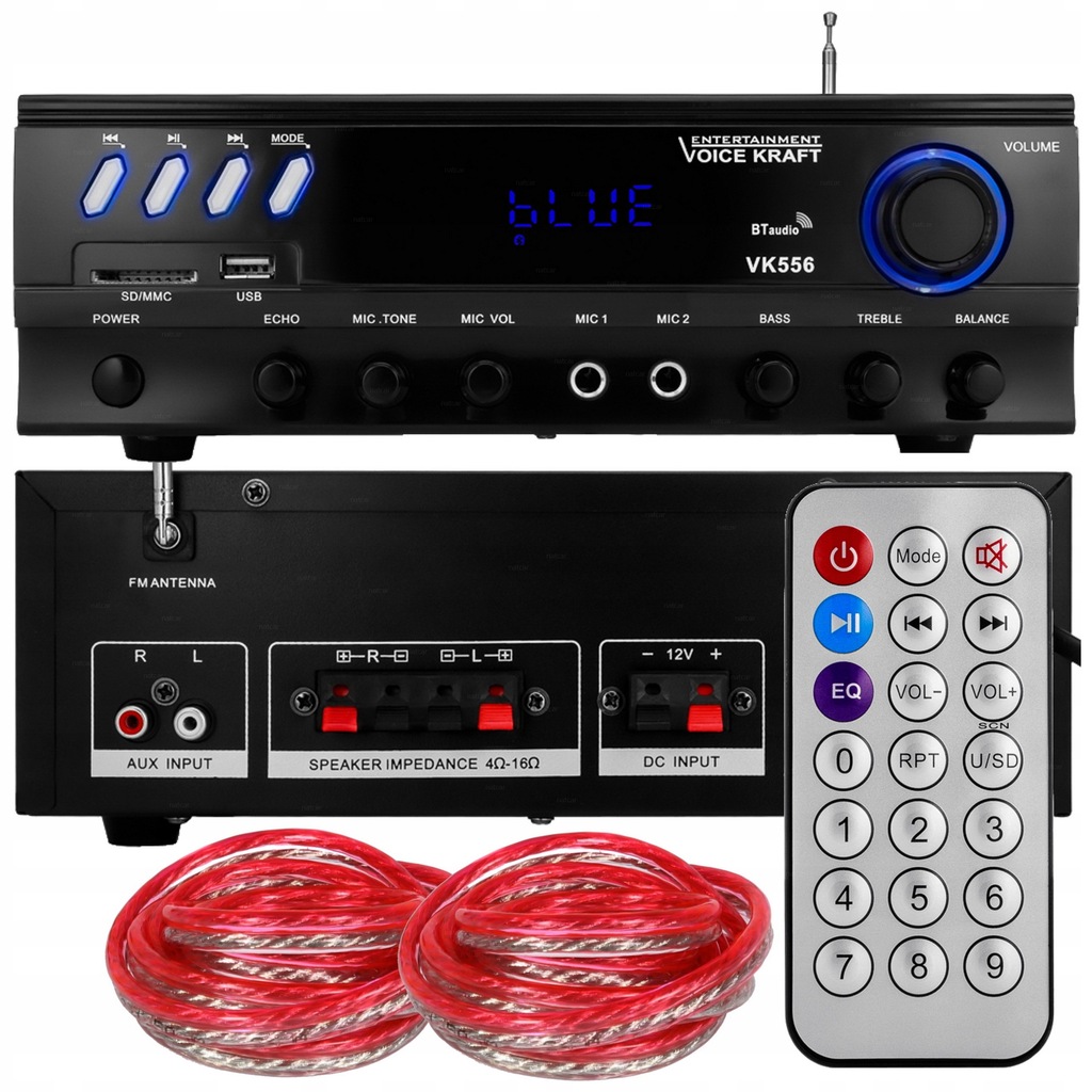 AMPLITUNER WZMACNIACZ KARAOKE BLUETOOTH USB SD HD - 7894066398 - oficjalne archiwum Allegro