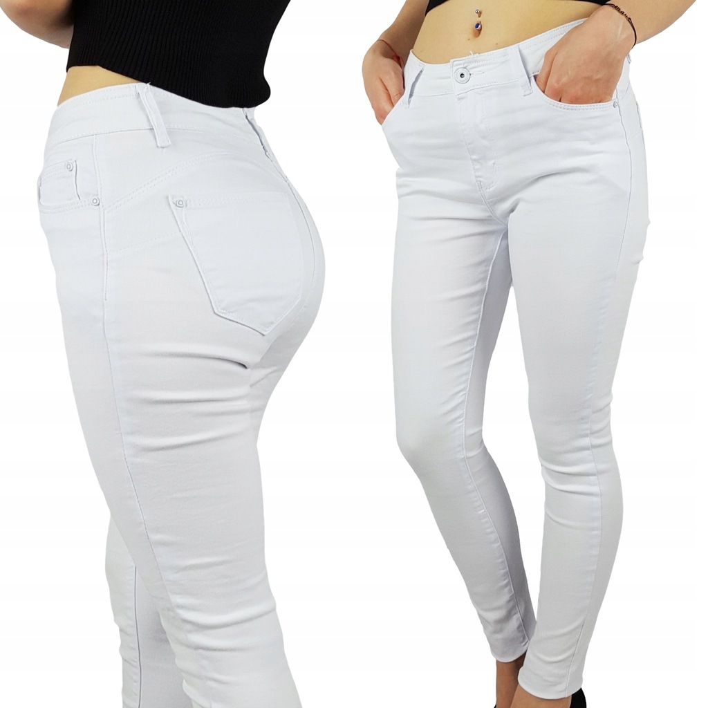 #DAMSKIE SPODNIE WYSZCZUPLAJĄCE - White Push - Up - 9412370368 ...