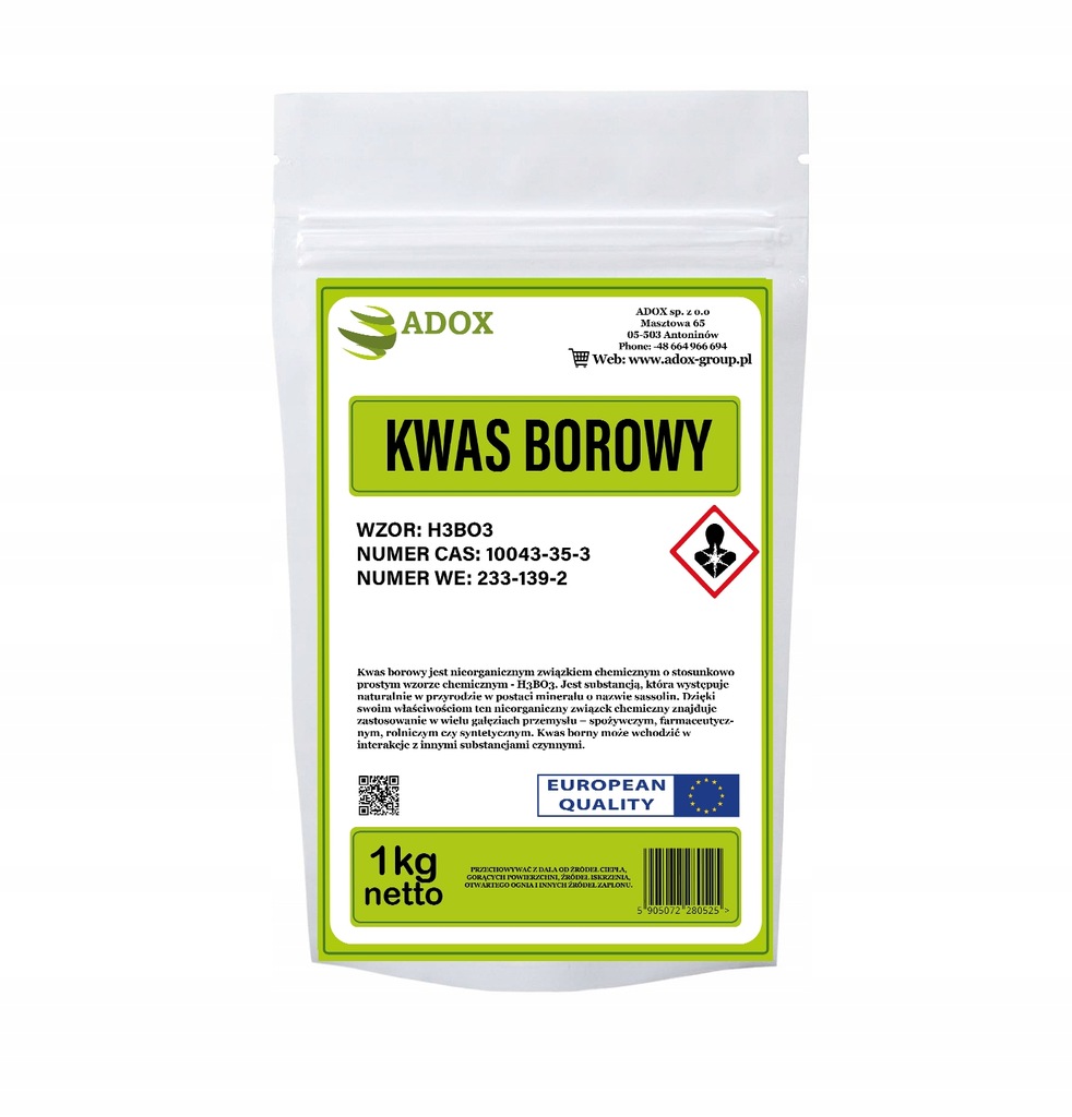 Kwas borowy - 1kg - ADOX - 12362179759 - oficjalne archiwum Allegro