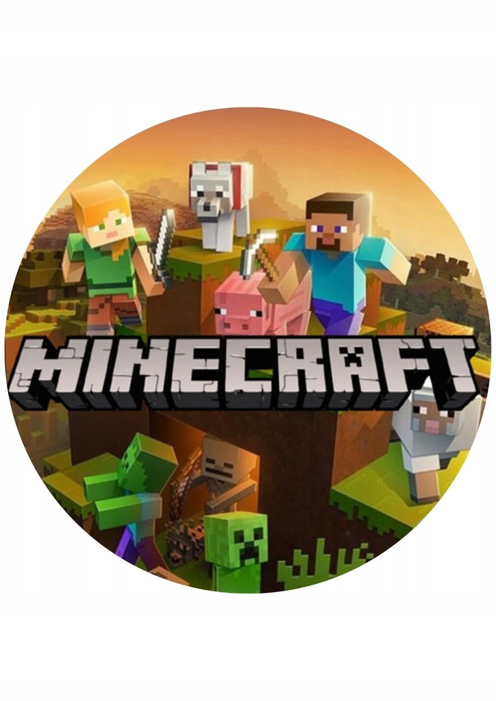 DUŻO GRATISÓW OPŁATEK NA TORT MINECRAFT NAPIS LOGO - 10810269893 ...
