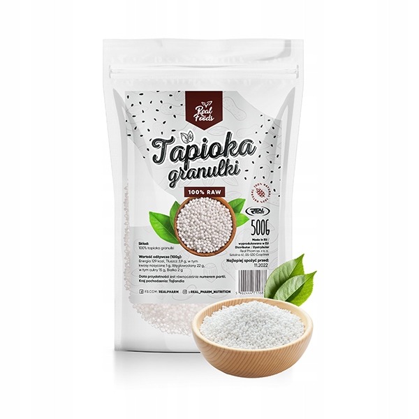 Tapioka GRANULKI KULKI SKROBIA MANIOK JAKOŚĆ 500g - 10423282581 ...