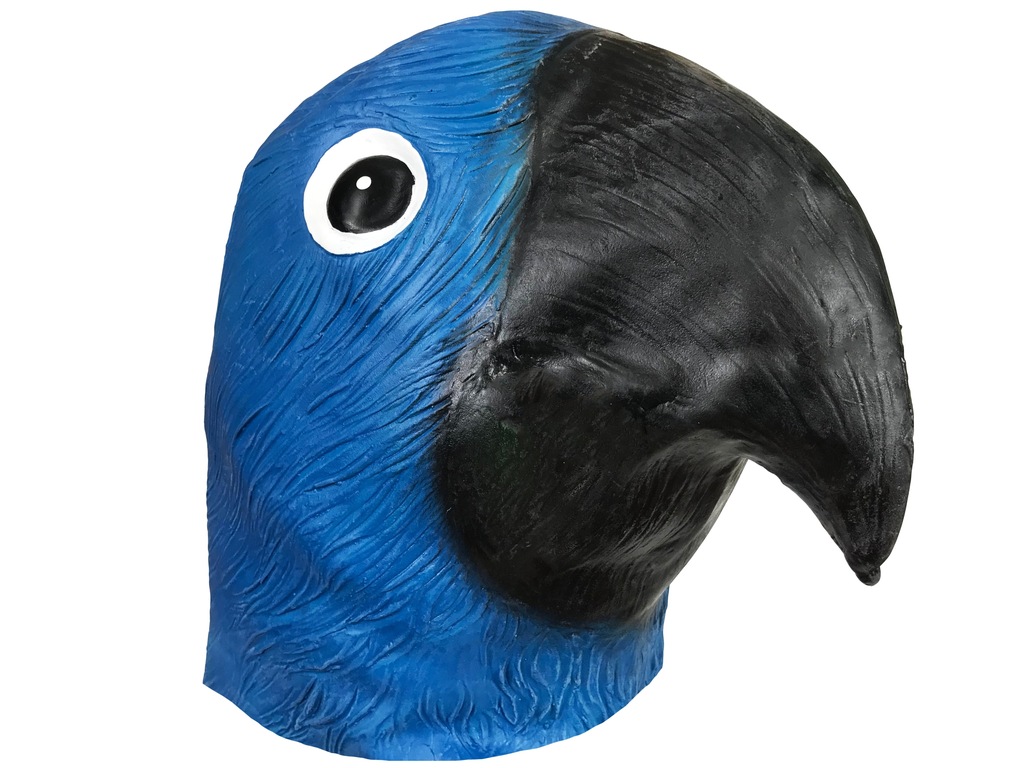 Maska lateksowa PAPUGA niebieska ptak gołąb ara PL - 8560896211 ...
