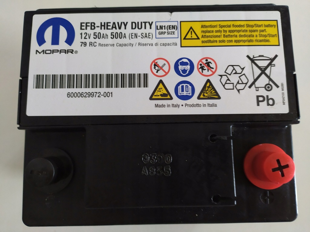 Akumulator Mopar EFB-HEAVY DUTY 12V 50Ah 500A Fiat - 9826267555 ...