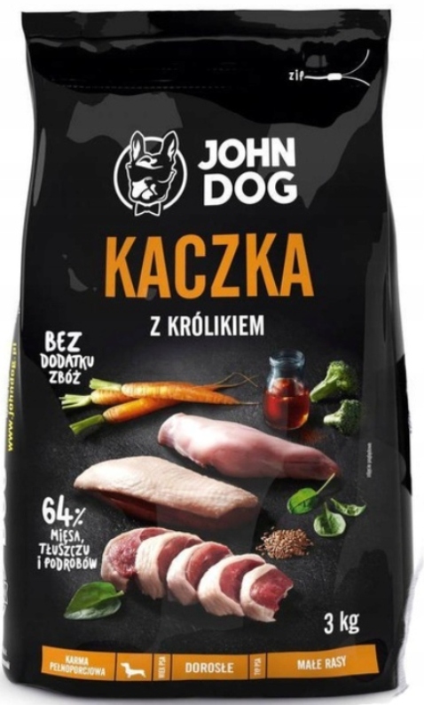 JOHN DOG KARMA SUCHA KACZKA Z KRÓLIKIEM 3KG - 12921583795 - oficjalne ...