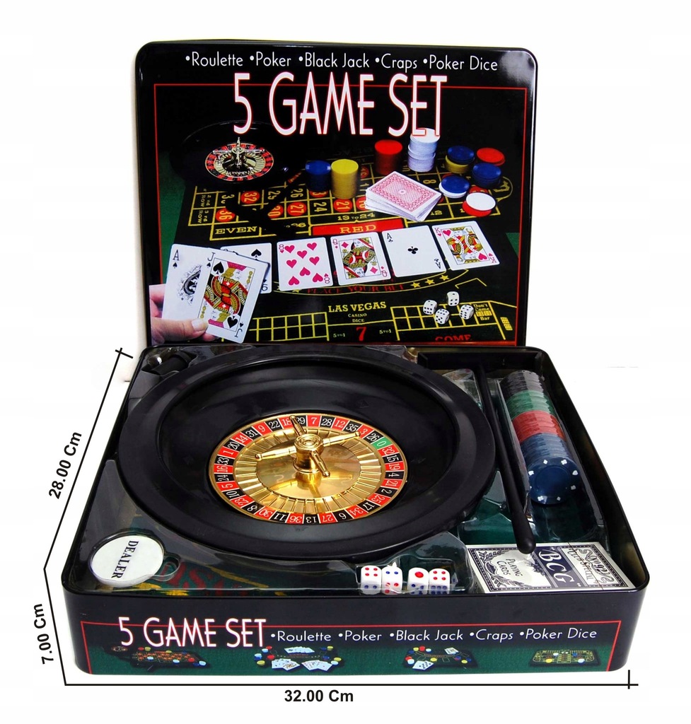 ZESTAW 5W1 DO RULETKI KART POKER TEXAS BLACK JACK - 8630830976 ...