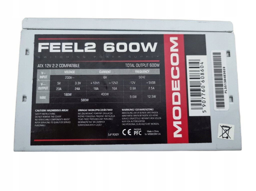 Zasilacz Modecom FEEL 2 600W FV - 13758684793 - oficjalne archiwum Allegro