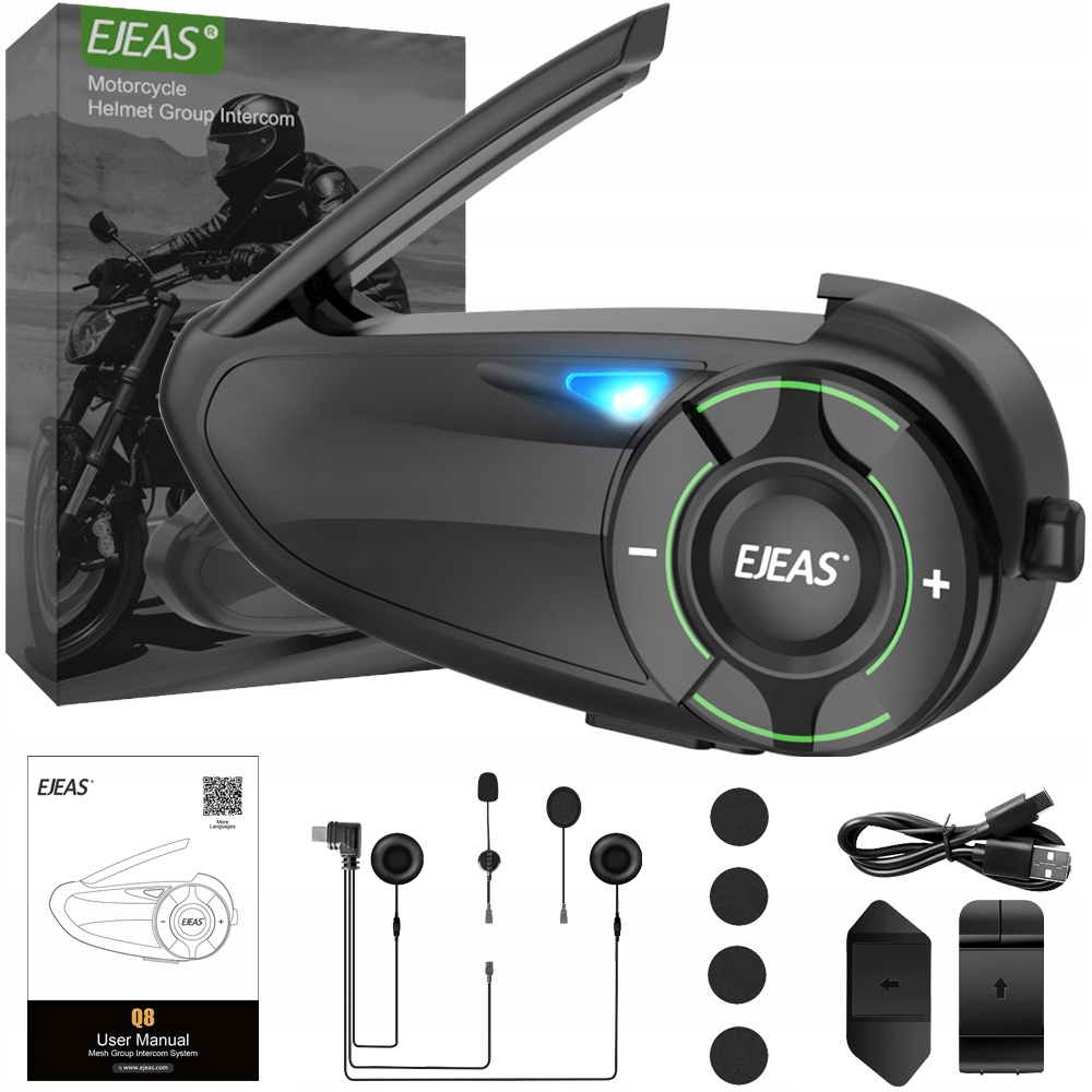Interkom Motocyklowy EJEAS Q8 6 OsóB JednocześNie Prowadzą Rozmowę ...