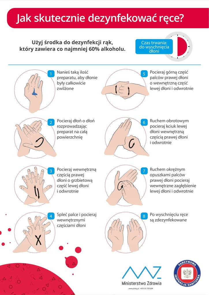 Instrukcja Dezynfekcji Rąk - 15303818506 - oficjalne archiwum Allegro
