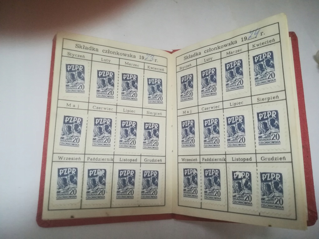Legitymacja PZPR- znaczki opłaty członkowskiej - 8738360729 - oficjalne ...