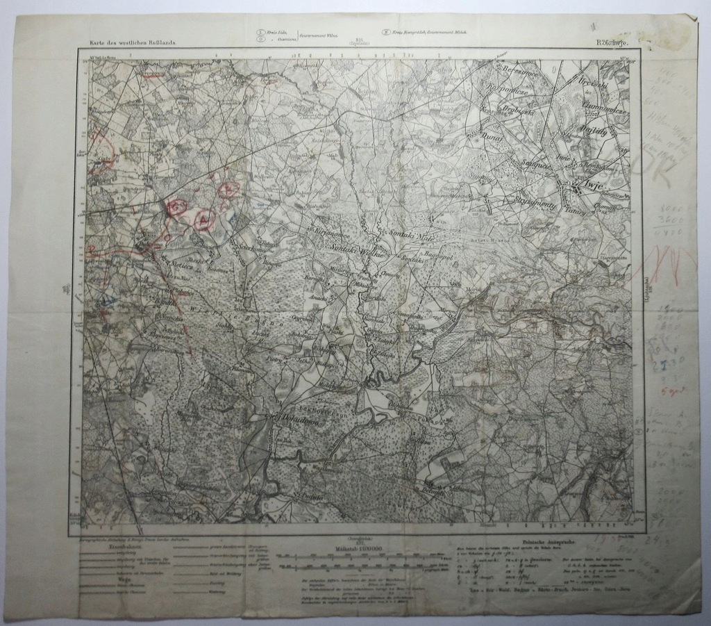 Mapa Iwje, Dokudowo, Sontaki, KRESY, 1915 - 13714566708 - oficjalne ...