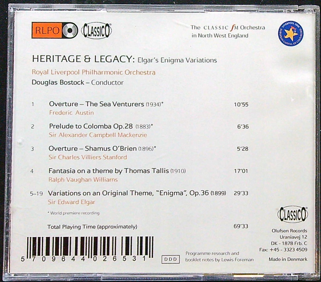 RLPO Heritage and Legacy Elgar Enigma Var. Op 36 - 12242241006 ...
