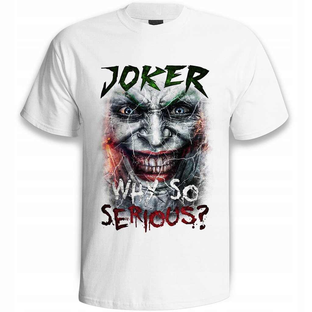 MĘSKA KOSZULKA JOKER WHY SO SERIOUS GOTHAM / L - 11951590719 - oficjalne archiwum Allegro