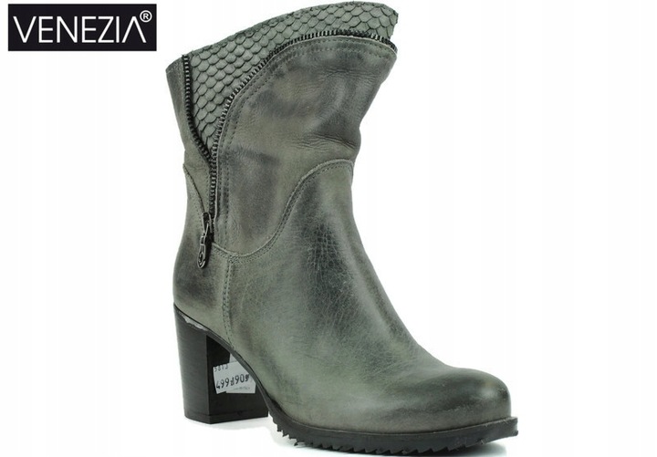 VENEZIA buty botki skóra szare wygodne 38 +GRATIS - 13143232270 ...