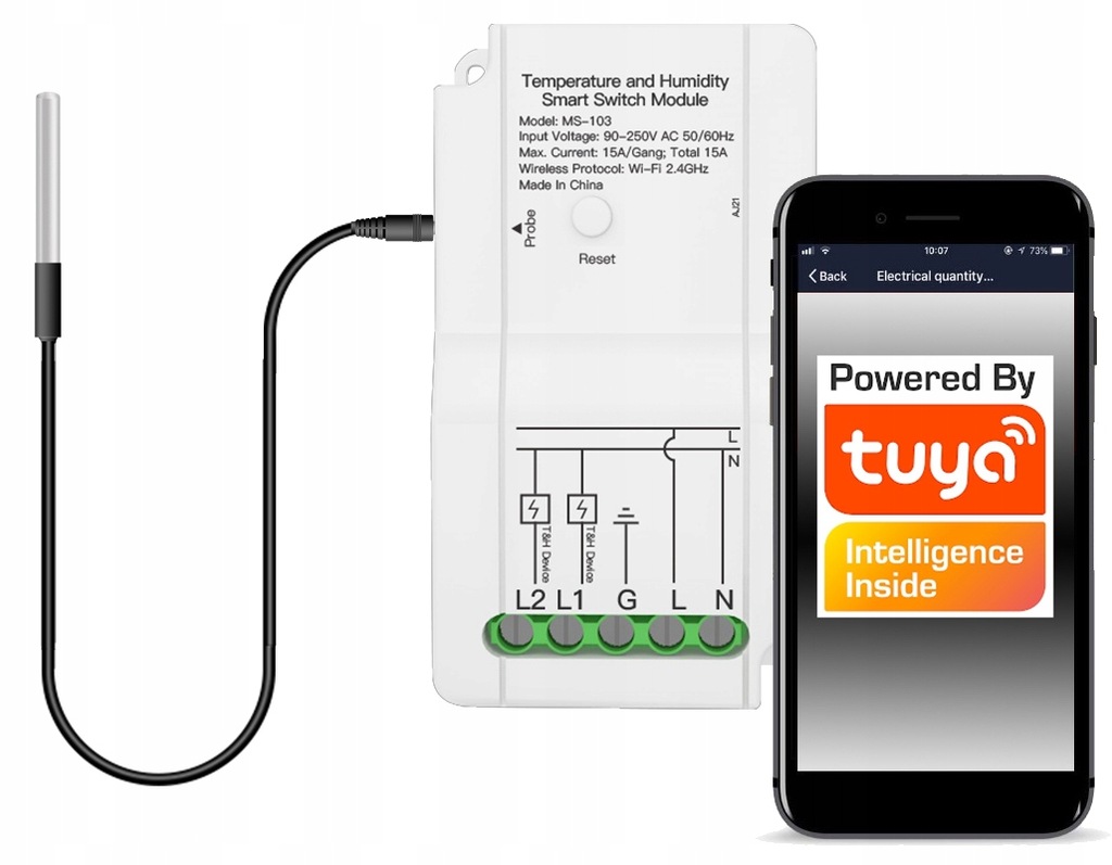 Termostat zewnętrzny czujnik temperatury TUYA WiFi - 12446513163 - oficjalne archiwum Allegro