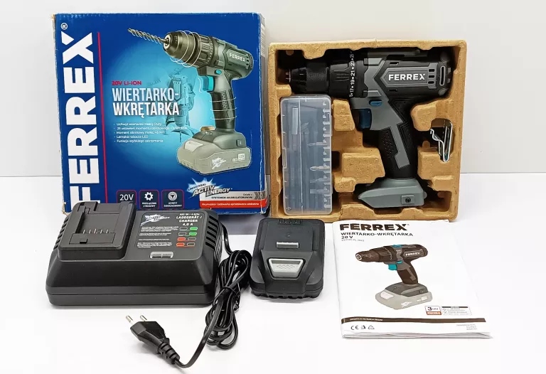 WIERTARKO WKRĘTARKA FERREX 20V - 12940425951 - oficjalne archiwum Allegro