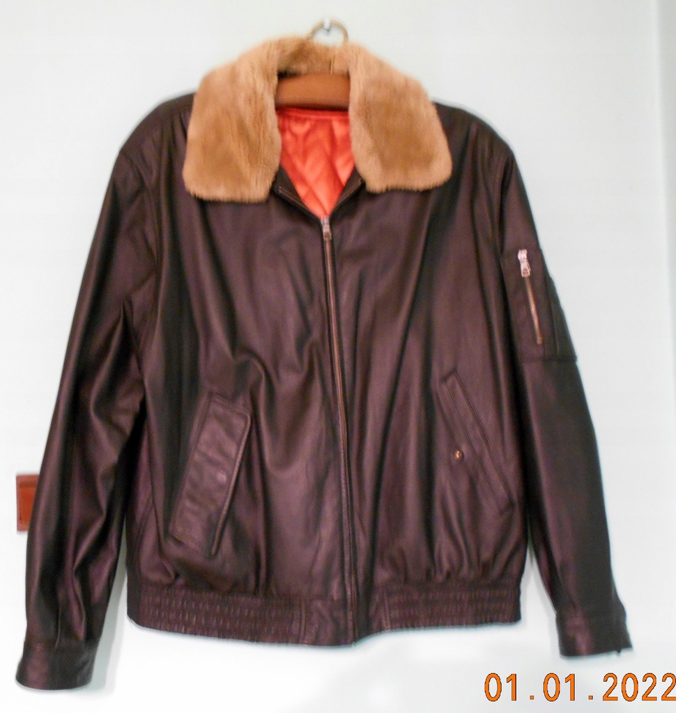 Kurtka męska czarna pilotka skóra rozm. 58 - 12801785608 - oficjalne ...