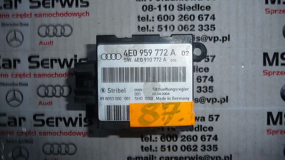 Audi A8 D3 moduł sterownik siedzenia 4E0959772A - 5093087503 - oficjalne archiwum Allegro