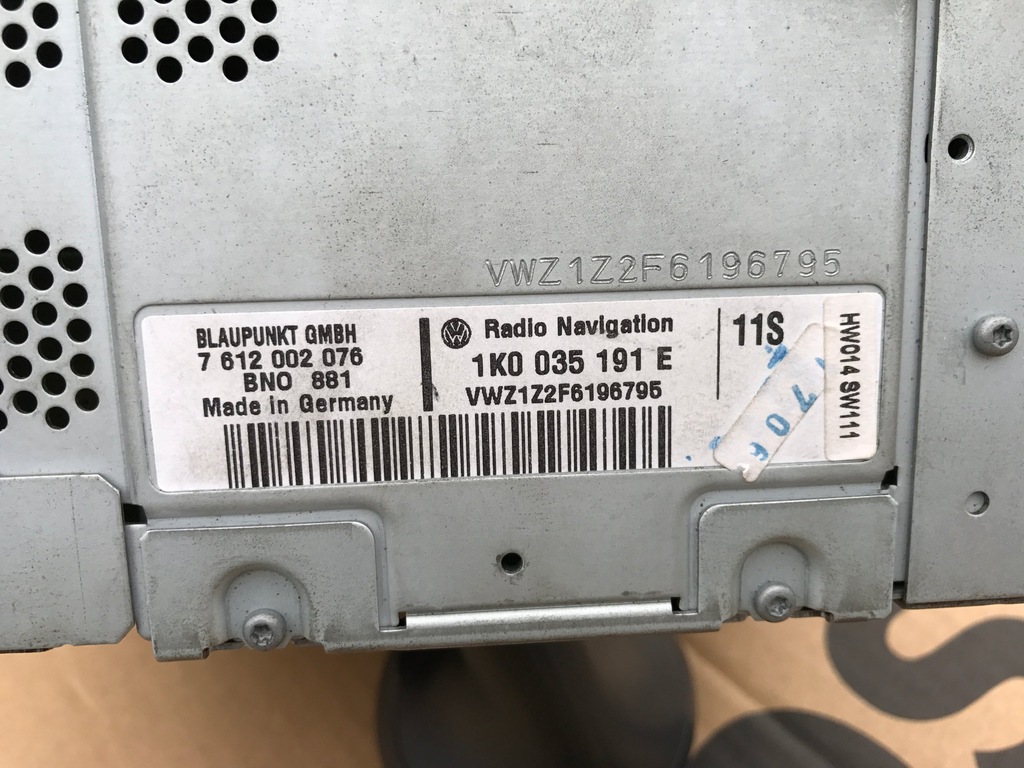 VW RADIO NAWIGACJA 1K0035191E TOURAN PASSAT B6 - 7270103008 - oficjalne archiwum Allegro