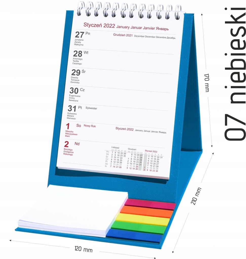 Kalendarz biurkowy z notesem i znacznikami TOP - 11594166609 ...