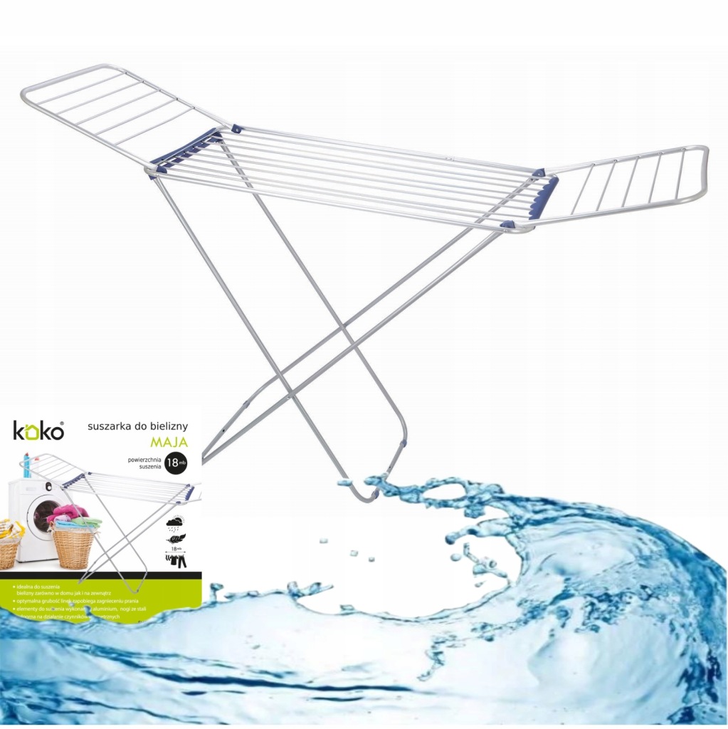 Suszarka na pranie do bielizny 18m balkonowa MAJA SOLIDNA składana KOKO ...
