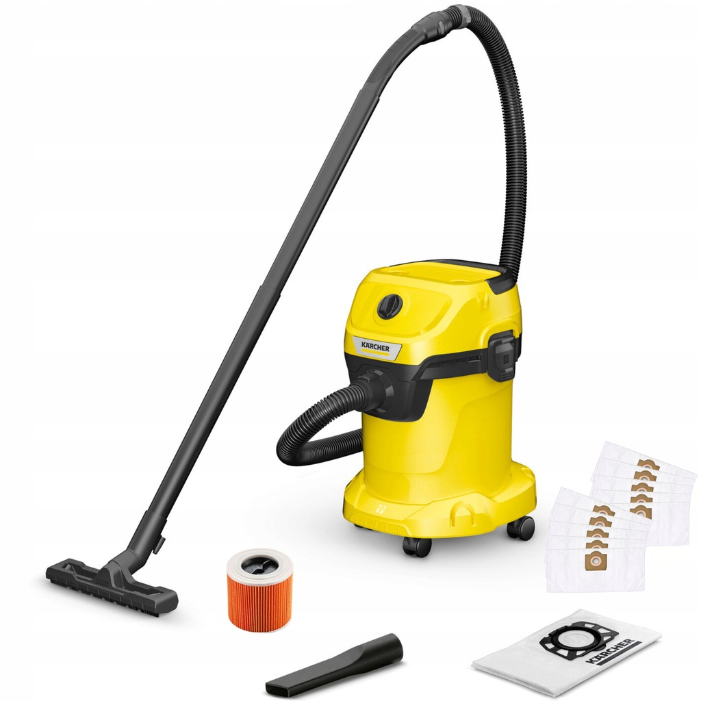 Odkurzacz przemysłowy Karcher WD3 + zapas wytrzymałych worków syntetycznych - 14260425378 ...