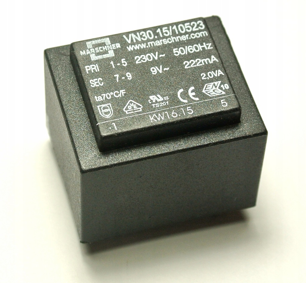 Transformator 230V / 9V 2VA 222mA MARSCHNER [1szt] - 8036425851 - oficjalne archiwum Allegro