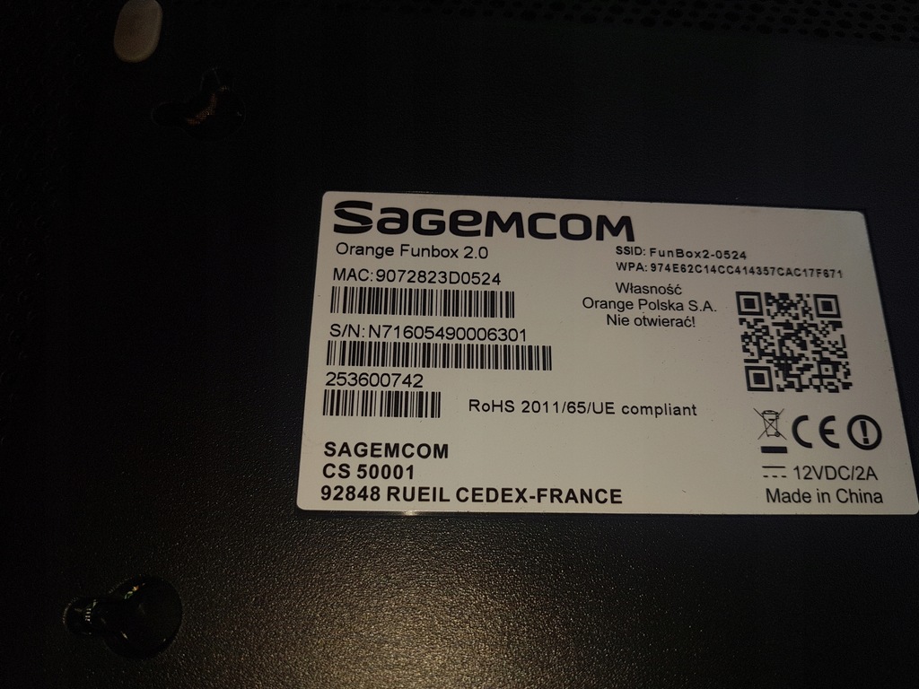 MODEM SAGEMCOM ORANGE FUNBOX 2.0 - 12537761900 - oficjalne archiwum Allegro MODEM SAGEMCOM ORANGE FUNBOX 2.0 - 12537761900 - oficjalne archiwum Allegro