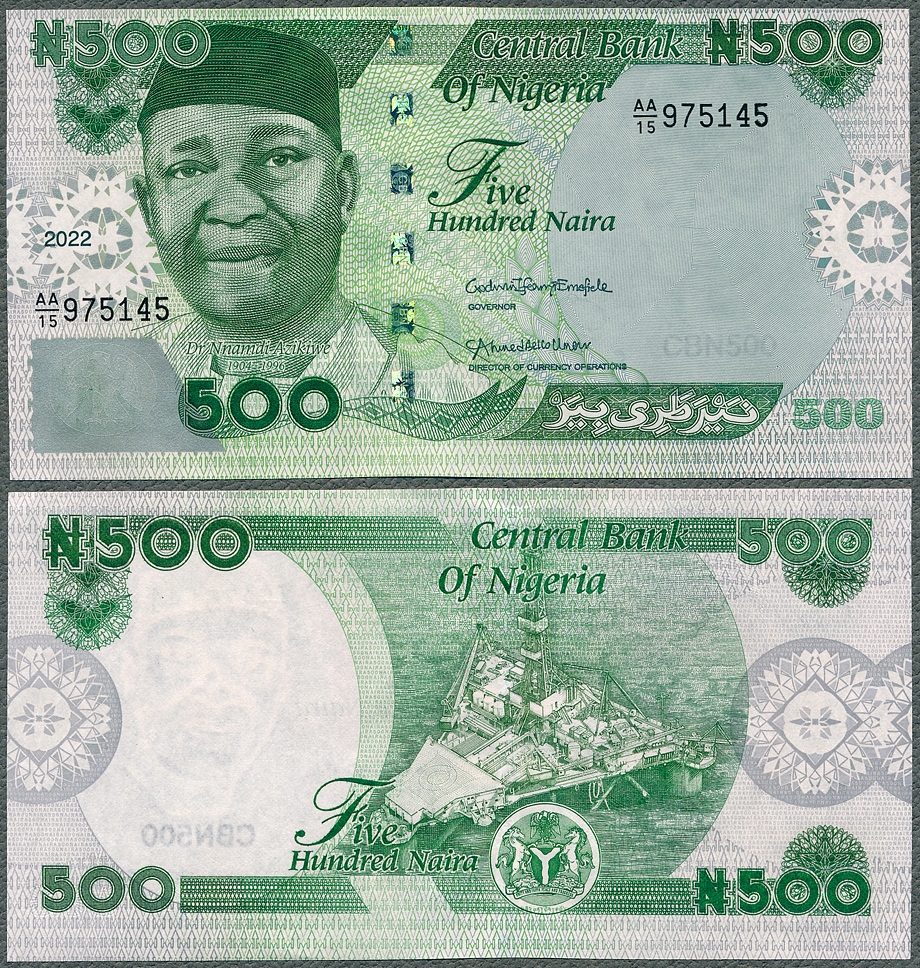 Nigeria - 500 naira 2022 * W48 * nowe wydanie - 13223715384 - oficjalne archiwum Allegro