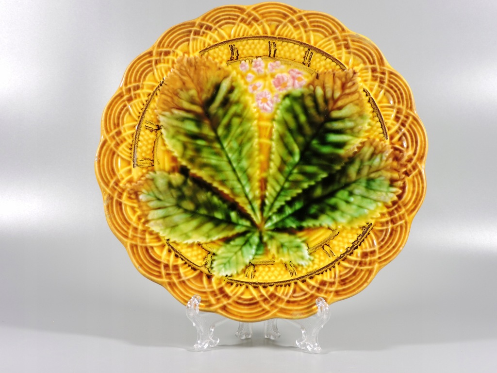 Talerz liść kasztanowca majolika antyk - 12988728117 - oficjalne ...