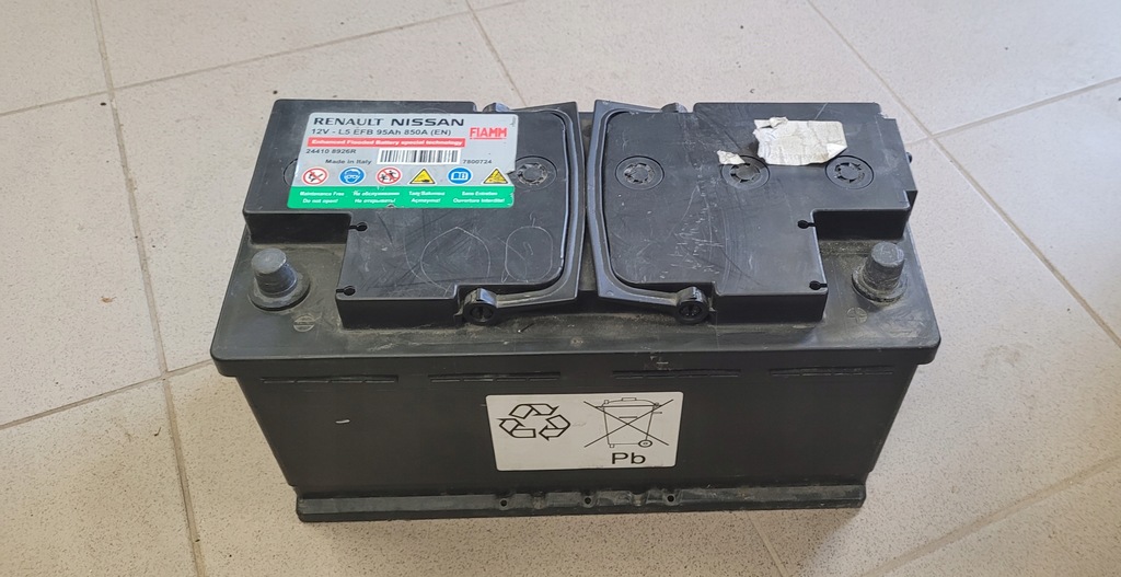Akumulator EFB 12V 95Ah 850A FIAMM Renault/Nissan - 17347372019 ...