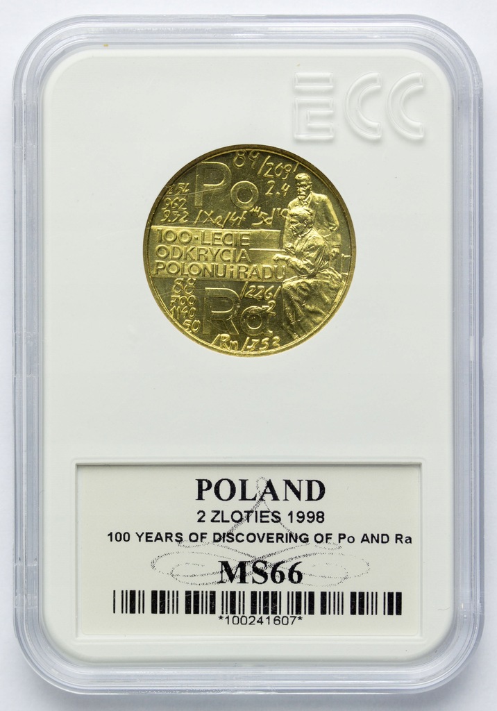 Polska, 2 złote 1998, Polon i rad, GCN MS66 - 17558589213 - oficjalne archiwum Allegro