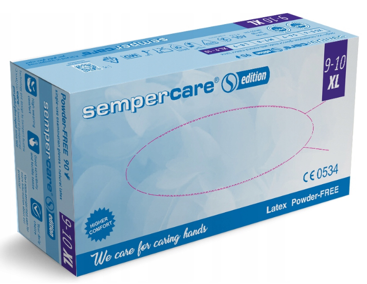 MEGA rękawiczki jednorazowe lateksowe SemperCare r. XL - 15040460903 - oficjalne archiwum Allegro