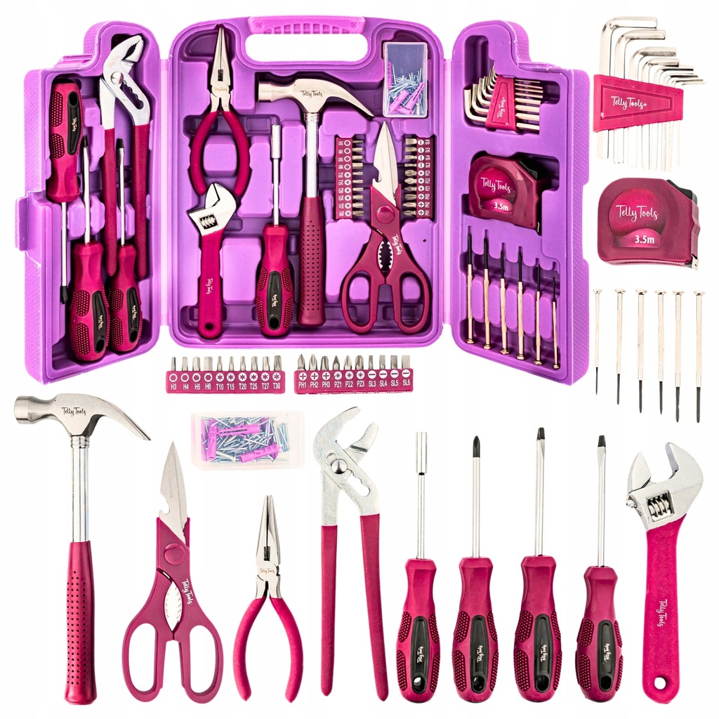 ZESTAW NARZĘDZI DLA KOBIET 135 ELEMENTÓW TELLY TOOLS NA URODZINY ...