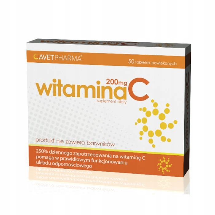 Witamina C 200mg 50 tabletek - 8247787985 - oficjalne archiwum Allegro